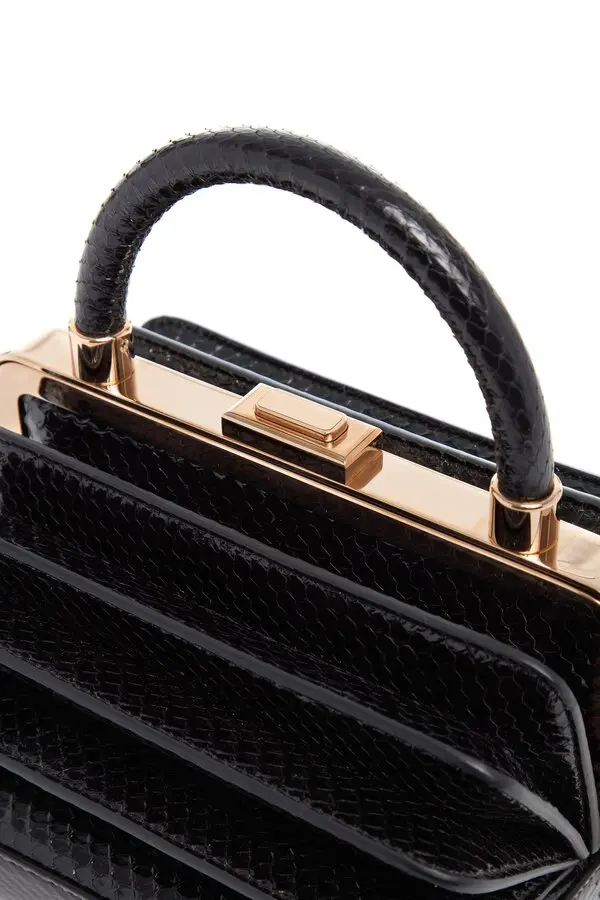 Gabriela Hearst Diana Bag In Snakeskin - Black