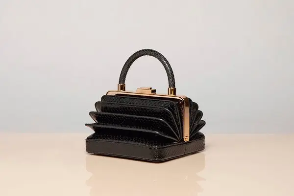Gabriela Hearst Diana Bag In Snakeskin - Black