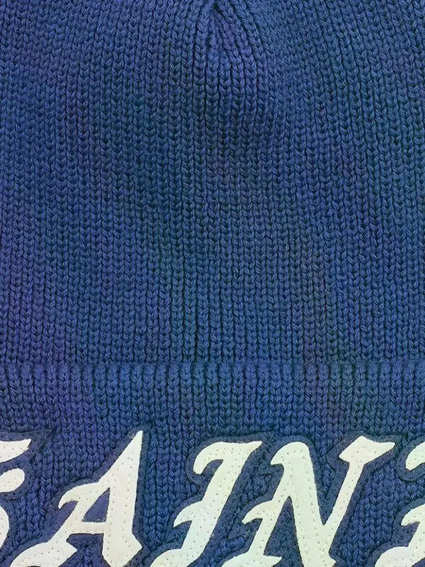 SAINT MXXXXXX Logo-appliqué Beanie Hat - Blue