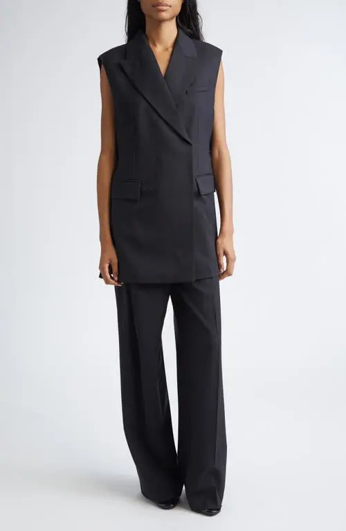 Sportmax High-waist Wide-leg Wool-blend Gabardine Pants