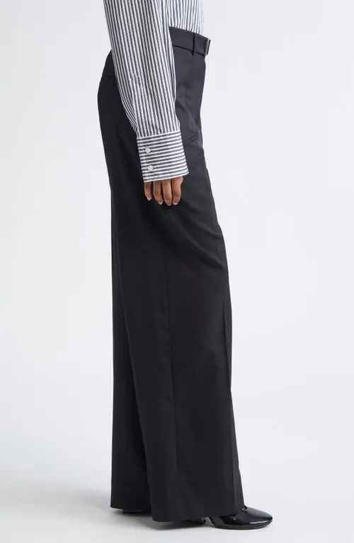 Sportmax High-waist Wide-leg Wool-blend Gabardine Pants