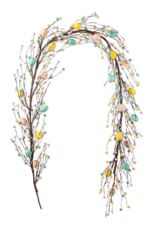 GLITZHOME 72"l Easter Egg Berries & Flower Garland - Blue