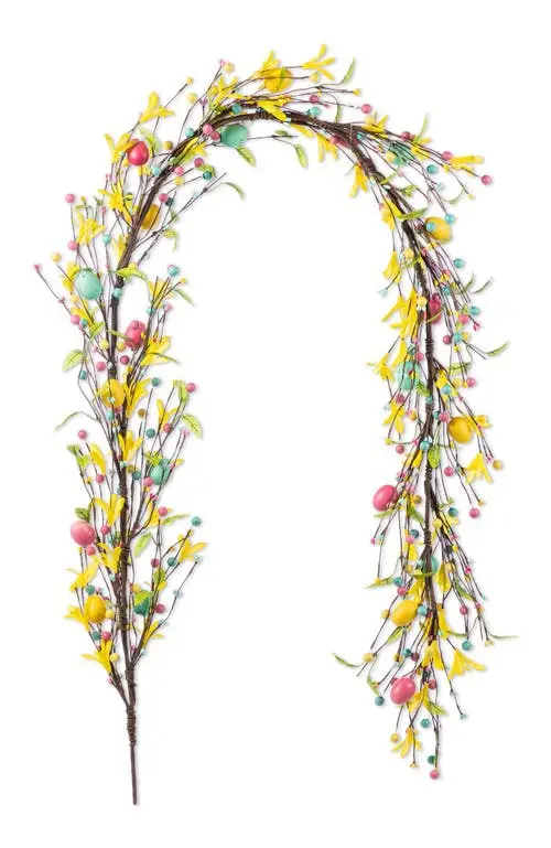 GLITZHOME 72"l Easter Egg Berries & Flower Garland - Yellow