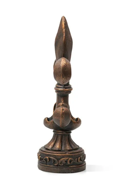 GLITZHOME 27.25"h Mgo Standing Fleur De Lis French Holiness Garden Statue