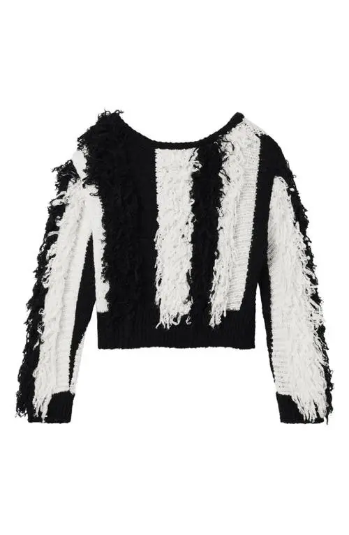 Desigual Striped Fringe Sweater
