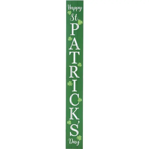 GLITZHOME 60"l Wooden St. Patrick's Porch Sign - Green