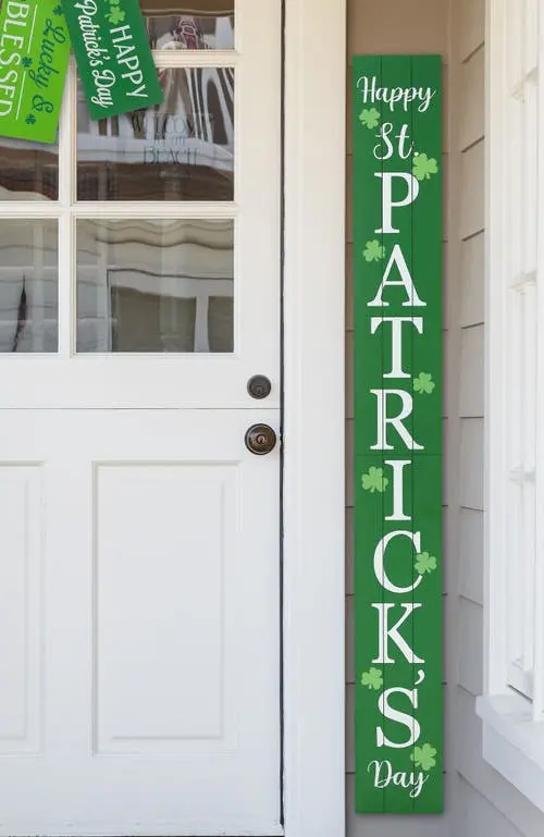 GLITZHOME 60"l Wooden St. Patrick's Porch Sign