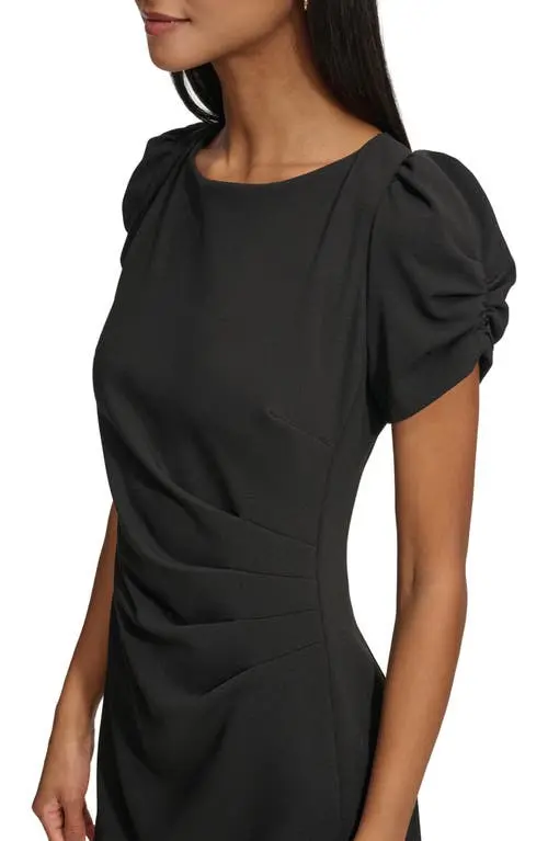 Karl Lagerfeld Paris Short Sleeve Crepe Sheath Dress - Black
