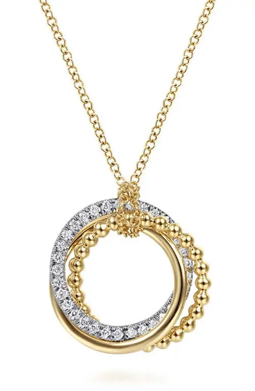 GABRIEL & CO. 14k Gold Diamond Linked Pendant Necklace - Gold Multi