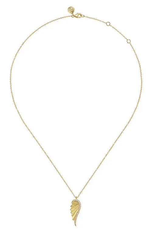 GABRIEL & CO. 14k Diamond Wing Pendant Necklace