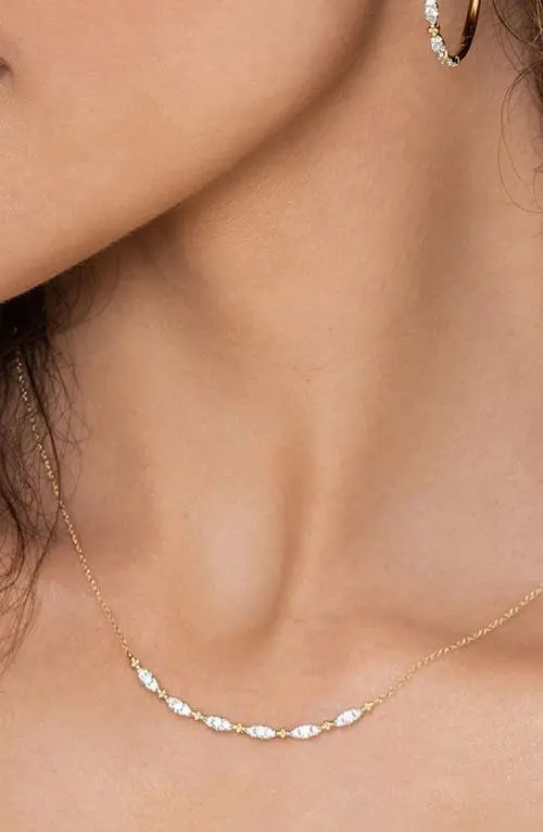 GABRIEL & CO. Diamond Curved Bar Pendant Necklace In 14k
