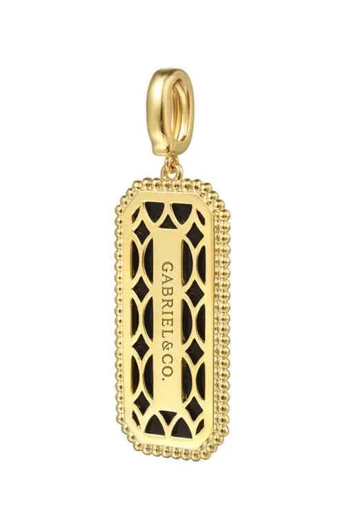 GABRIEL & CO. 14k Yellow Diamond & Onyx Medallion Pendant