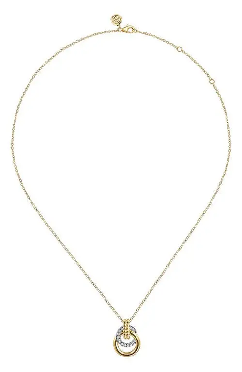 GABRIEL & CO. 14k Gold Diamond Link Pendant Necklace