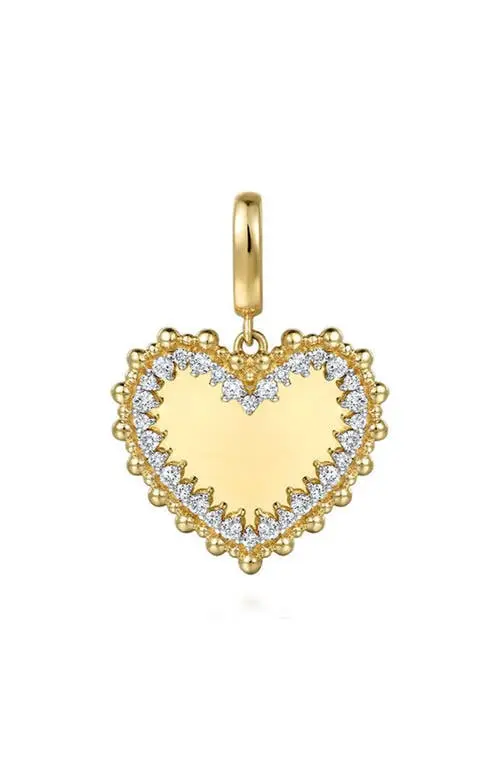 GABRIEL & CO. 14k And Diamond Heart Pendant - Gold