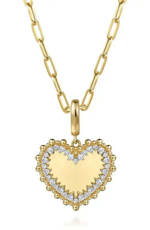 GABRIEL & CO. 14k And Diamond Heart Pendant