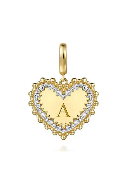 GABRIEL & CO. 14k And Diamond Heart Pendant