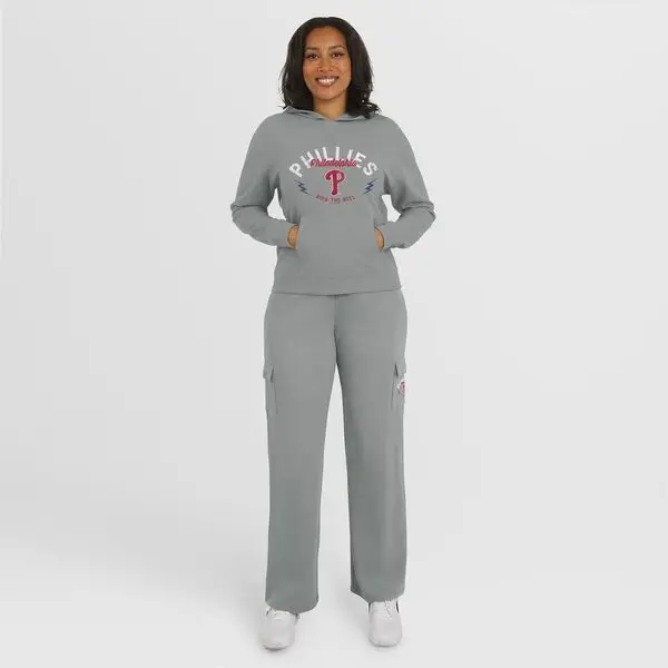 WEAR BY ERIN ANDREWS Philadelphia Phillies Waffle-knit Hoodie And Lounge Pant Set - Gray