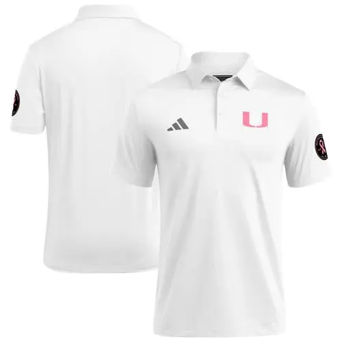 Adidas Miami Hurricanes Wear Pink Breast Cancer Awareness Polo - White
