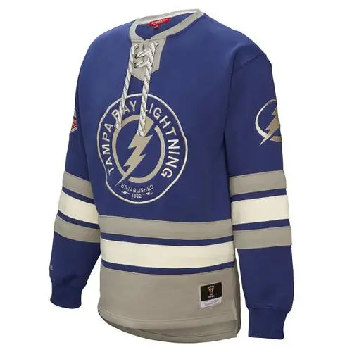Mitchell & Ness Tampa Bay Lightning Heritage Lace-up Pullover Sweatshirt