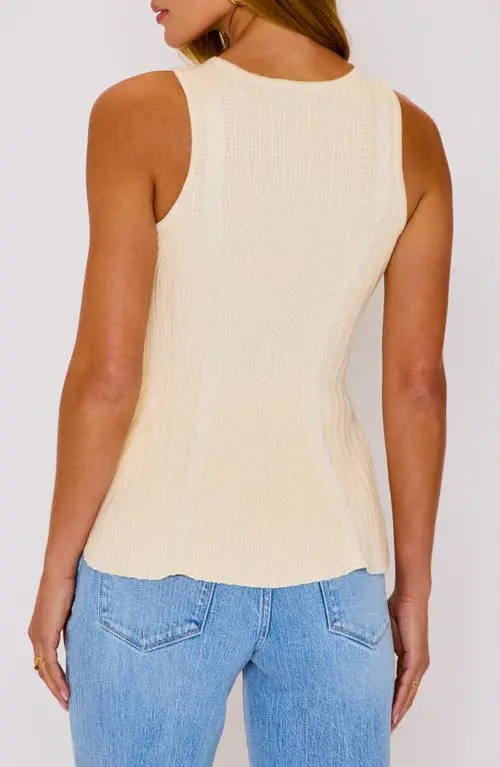 VICI Maggie Peplum Sleeveless Sweater - Cream