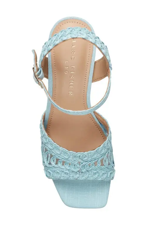 Marc Fisher Chayse Ankle Strap Platform Sandal - Light Blue