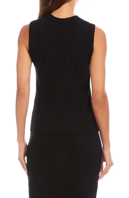Karen Kane Ribbed Sweater Tank - Black