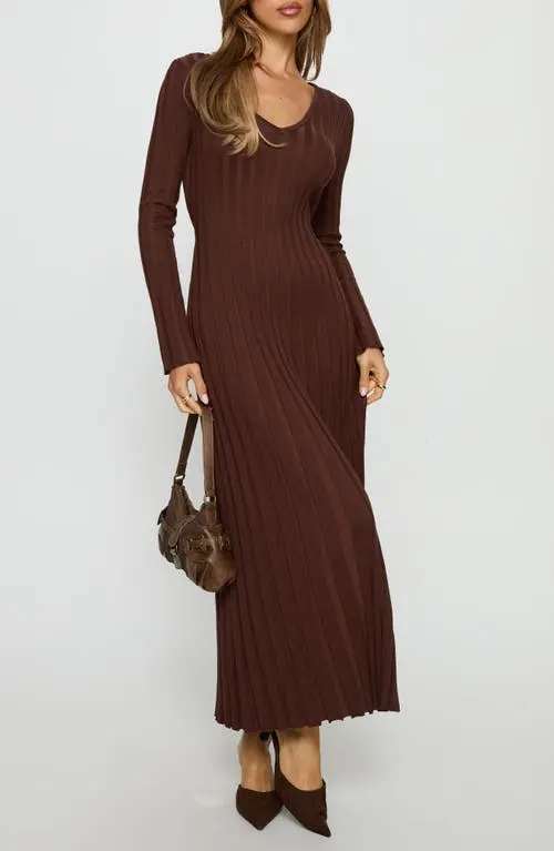 Princess Polly Gratuita Long Sleeve Rib Maxi Sweater Dress