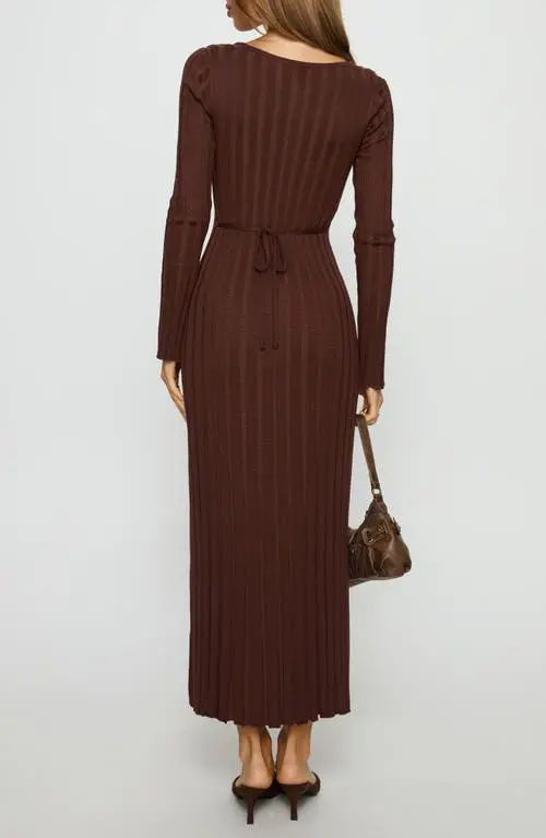 Princess Polly Gratuita Long Sleeve Rib Maxi Sweater Dress