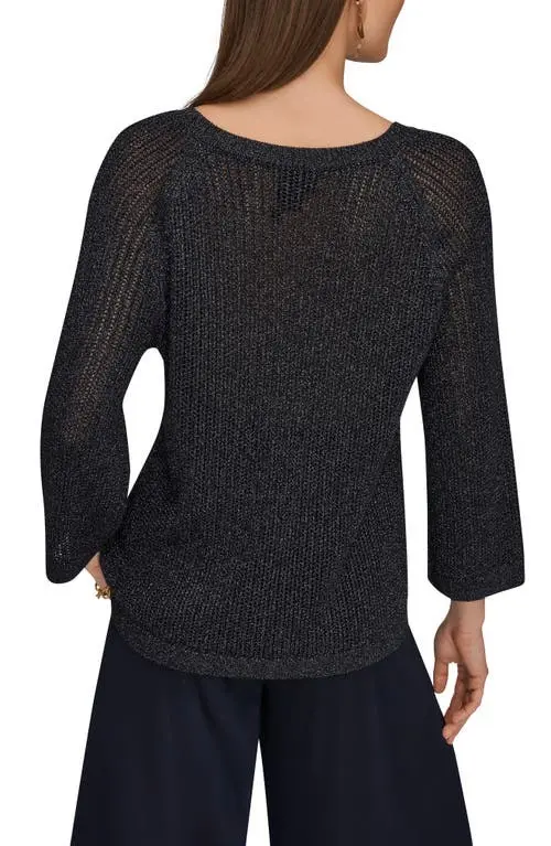 Donna Karan New York Metallic Sheer Sweater - Nightfall