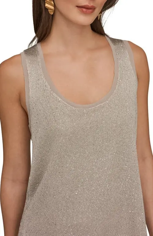 Donna Karan New York Sequin Shell Top - Tuscan Grey