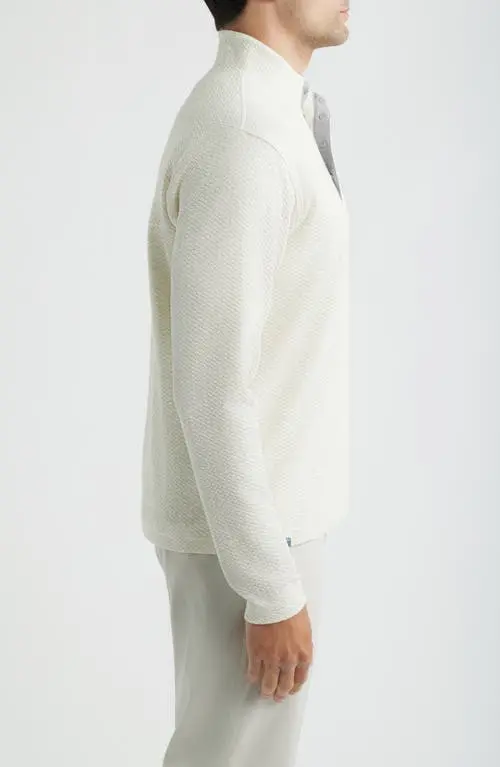 Johnnie-o Ransel Quarter Snap Placket Pullover - Cream