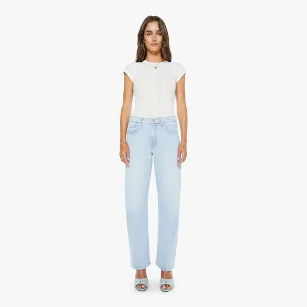 MOTHER The Mid Rise Half-pipe Hover Instant Replay Jeans - Light Blue