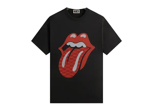 Kith X The Rolling Stones Monogram Tongue Tee Shirt - Black