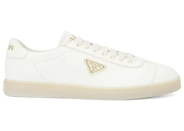 Prada Lane Deerskin Leather Sneaker - Ivory