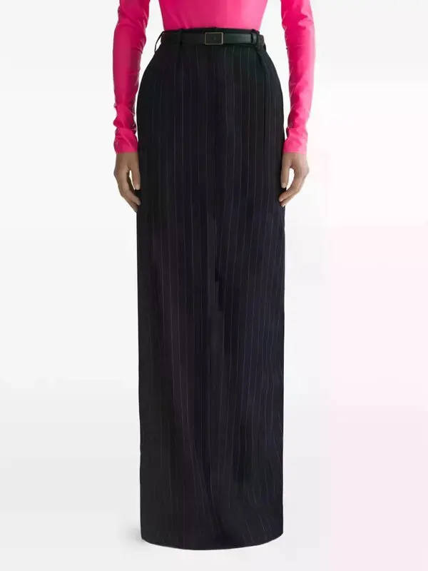 MUGLER Pinstripe Slit Skirt