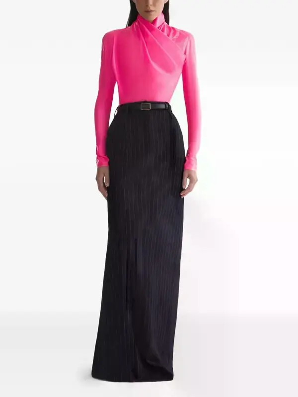 MUGLER Pinstripe Slit Skirt