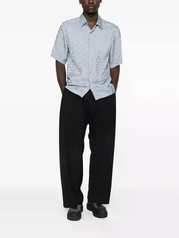 Sandro Square Cross Loose-fit Shirt - Blue