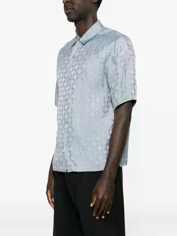 Sandro Square Cross Loose-fit Shirt - Blue