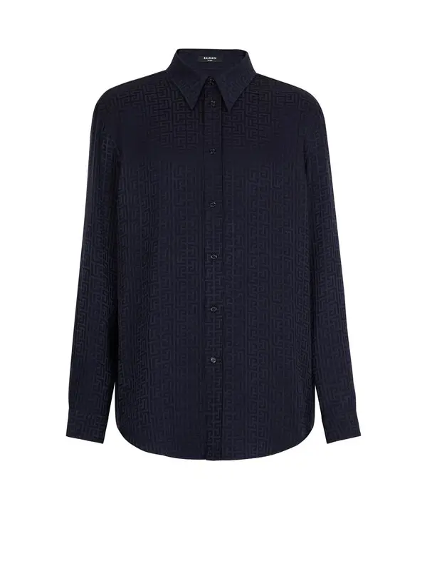 Balmain Monogram Jacquard Shirt - Navy
