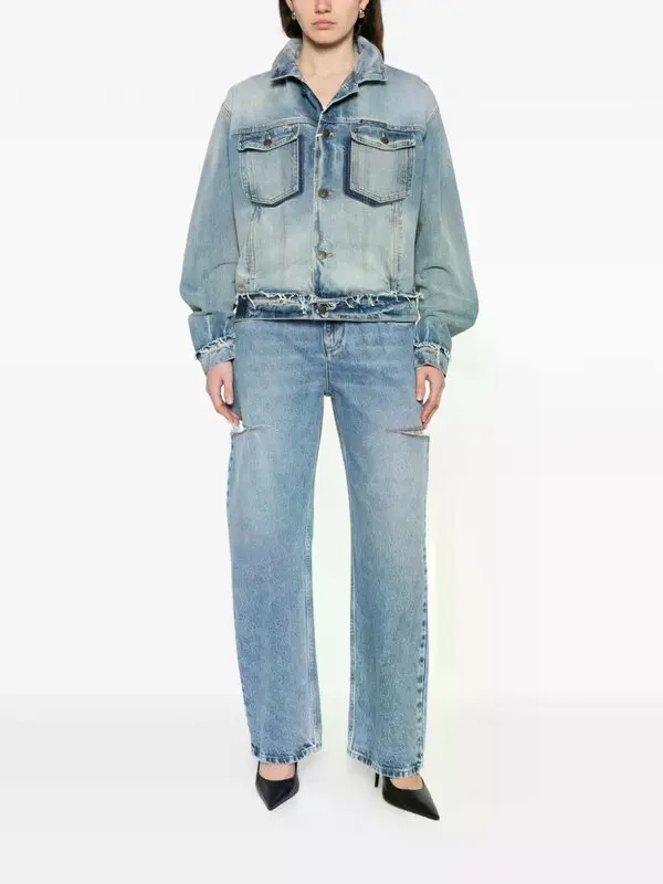 MAISON MARGIELA Cut-out Wide-leg Jeans - Blue