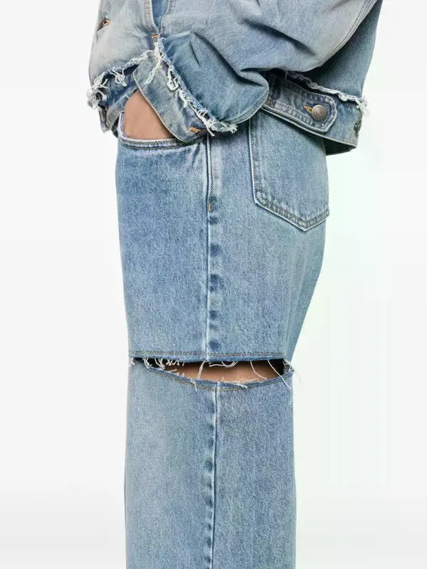 MAISON MARGIELA Cut-out Wide-leg Jeans - Blue