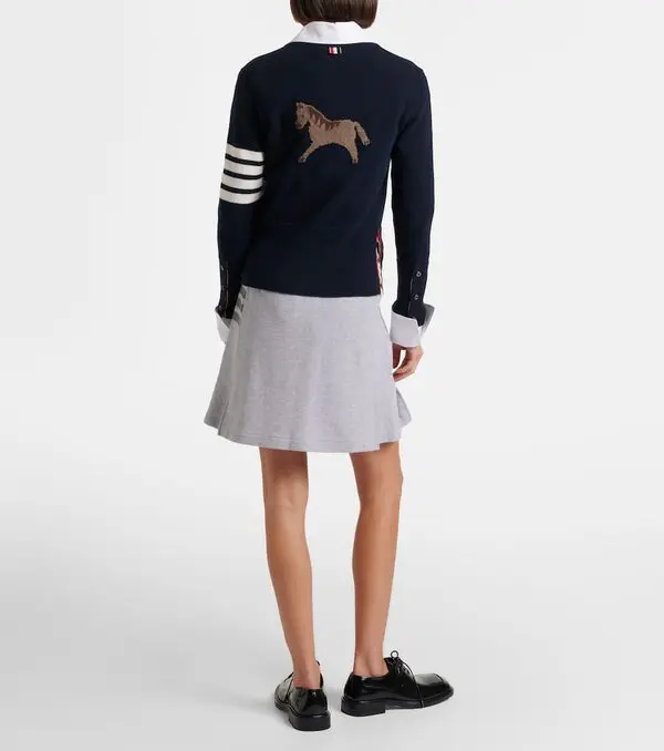 Thom Browne 4-bar Cotton Miniskirt
