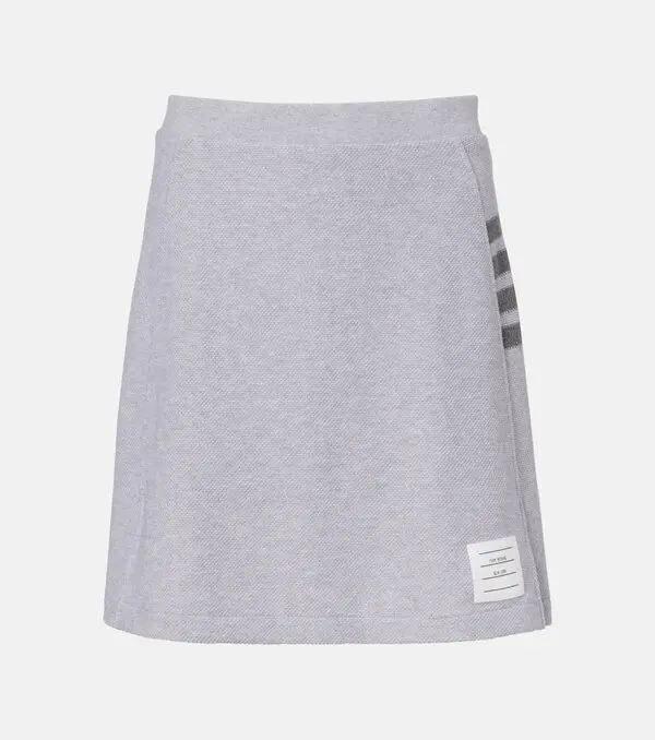 Thom Browne 4-bar Cotton Miniskirt - Grey