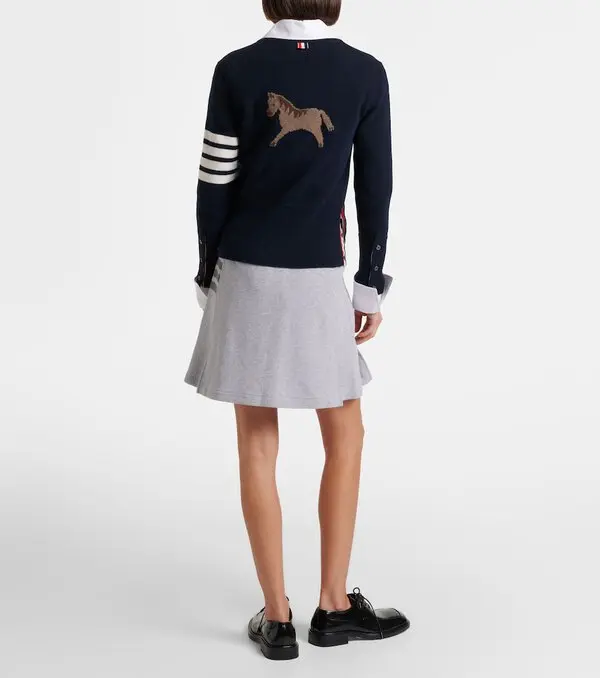 Thom Browne 4-bar Cotton Miniskirt - Grey