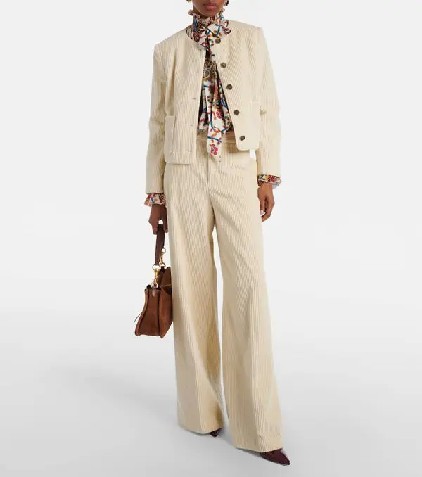 Etro Cotton Corduroy Wide-leg Pants