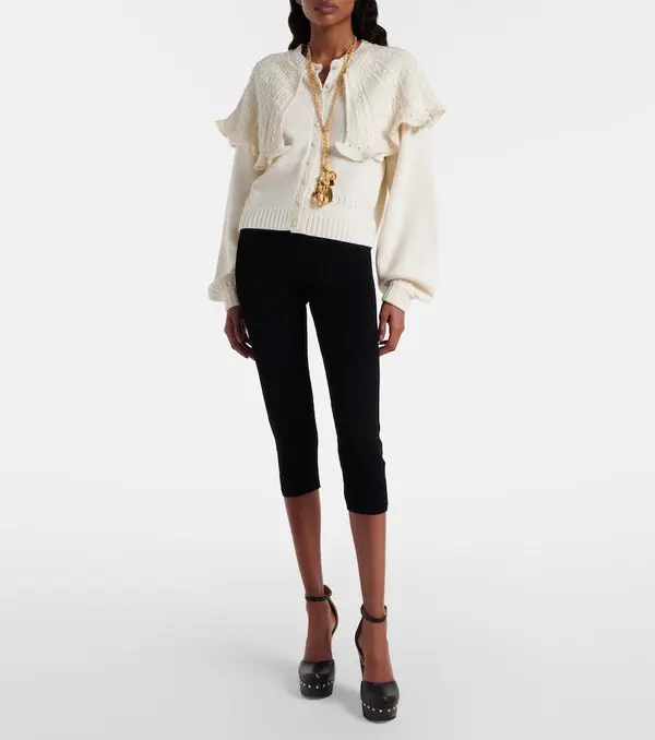 Chloé Ruffled Wool And Cashmere Cardigan