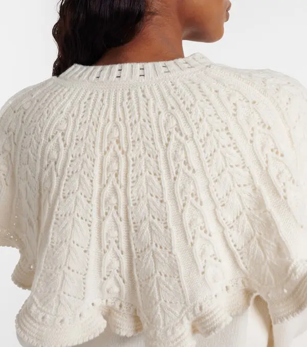 Chloé Ruffled Wool And Cashmere Cardigan