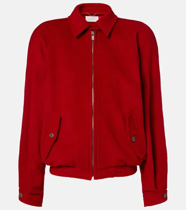 Magda Butrym Wool Bomber Jacket - Red