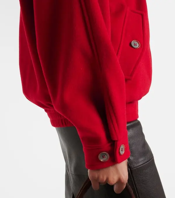 Magda Butrym Wool Bomber Jacket - Red