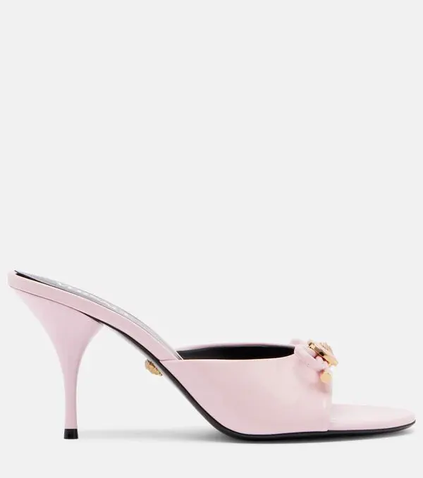 Versace Opera 85 Patent Leather Mules